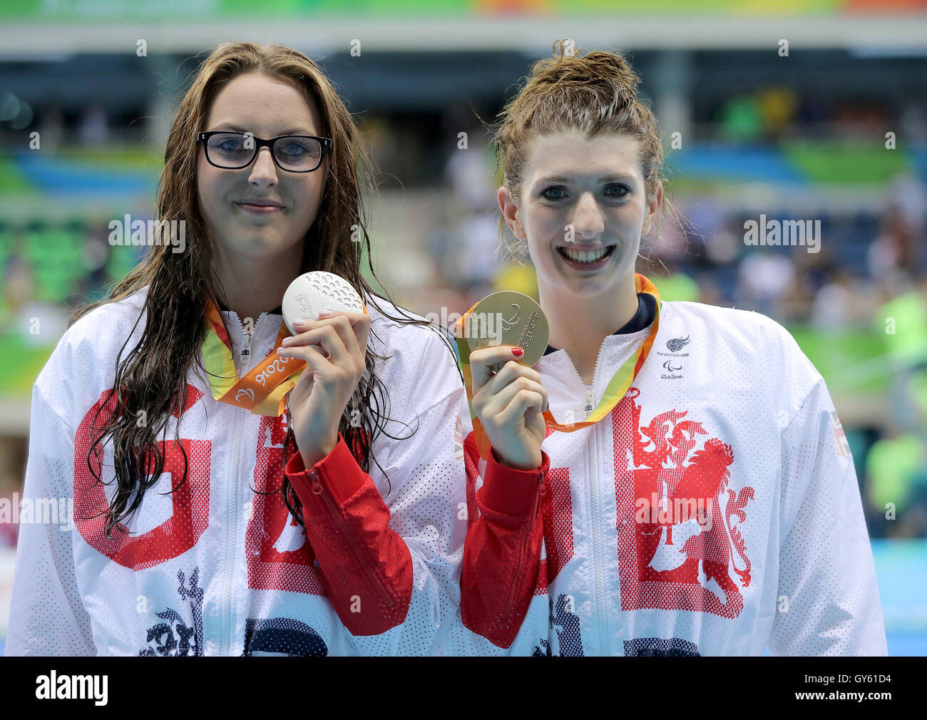 Gold medalist Great Britain's Bethany Firth (right) and silver medalist ...