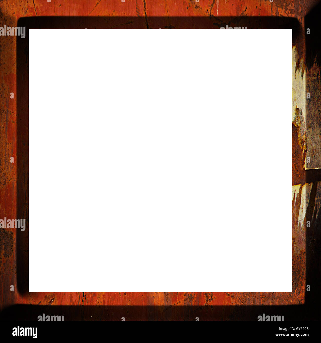 rusty metal frame. metal plate on isolated background Stock Photo - Alamy