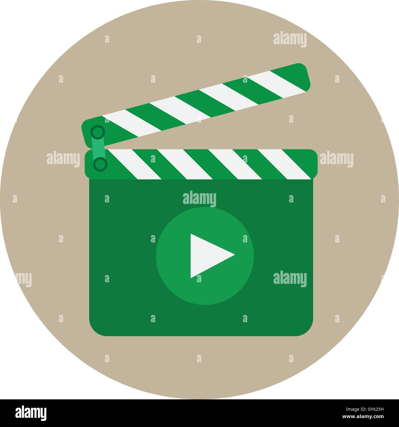 Movie clapper board icon with shadow, illustraion Stock Vector Image ...