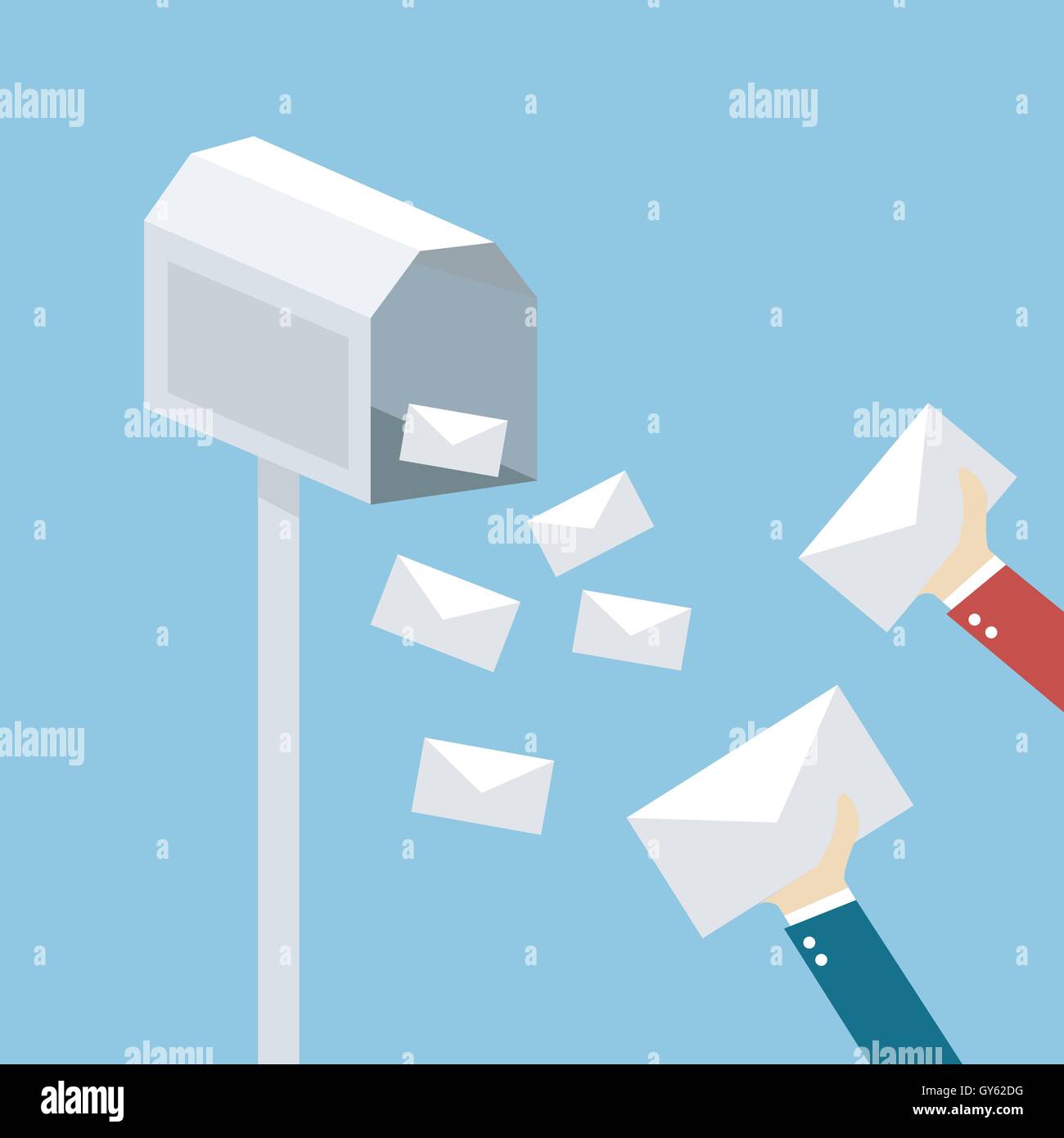 Dropping a letter into a post box, vector Stock Vector Image & Art - Alamy
