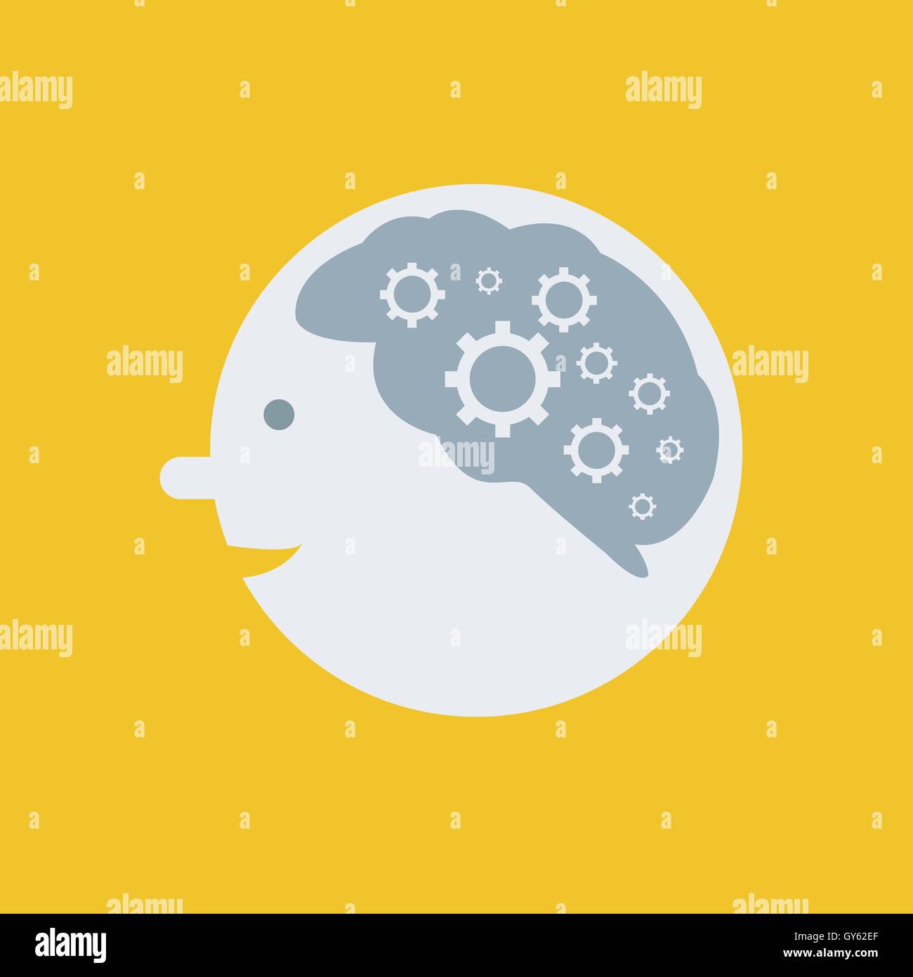 Illustration human brain gears Stock Vector Images - Alamy