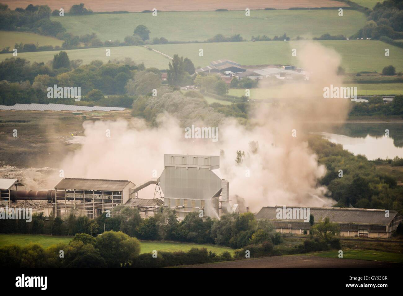 The view after demolition, by controlled explosion, of the 400ft ...