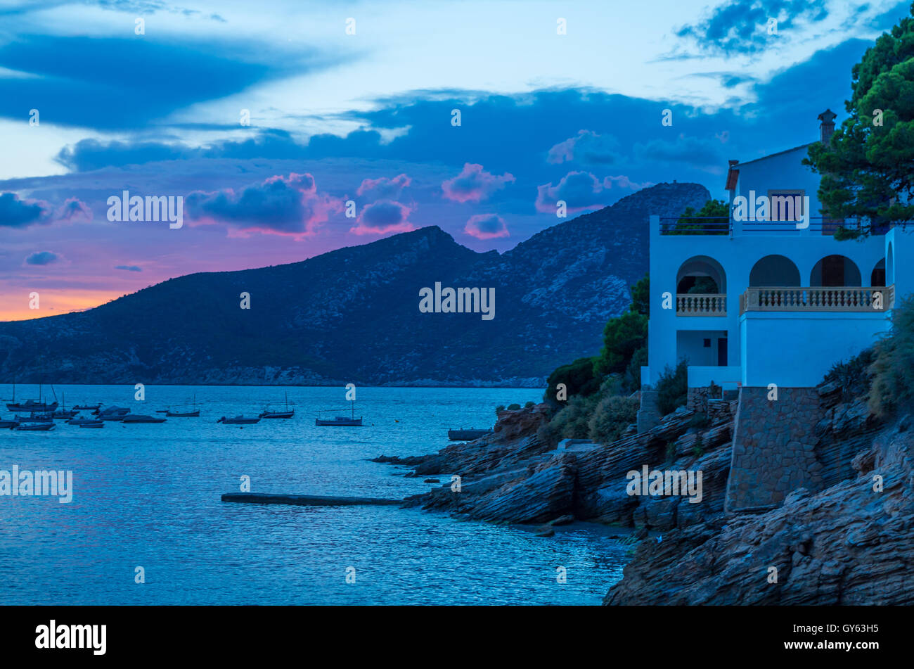 Beautiful sunset in Sant Elm at GR 221, Mallorca, Spain Stock Photo - Alamy