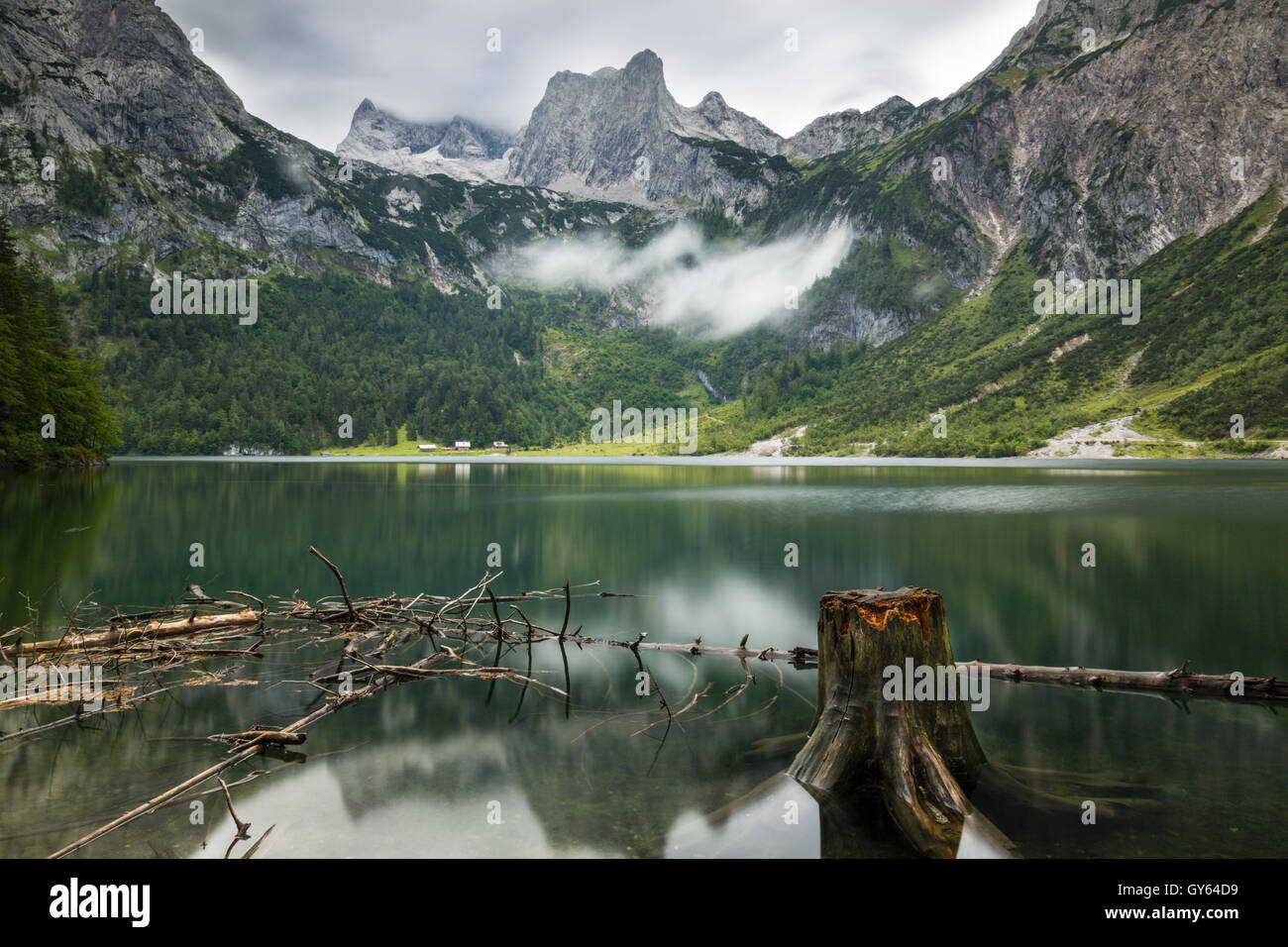 Lake, Mountain, Rear Gosau lake, Gosau, Hoher Dachstein, Dachstein ...