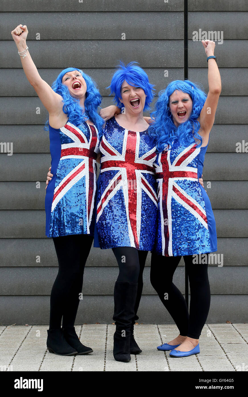 Tennis fans (from left) Gillian Struthers, Lynn Griffiths and Stephanie ...