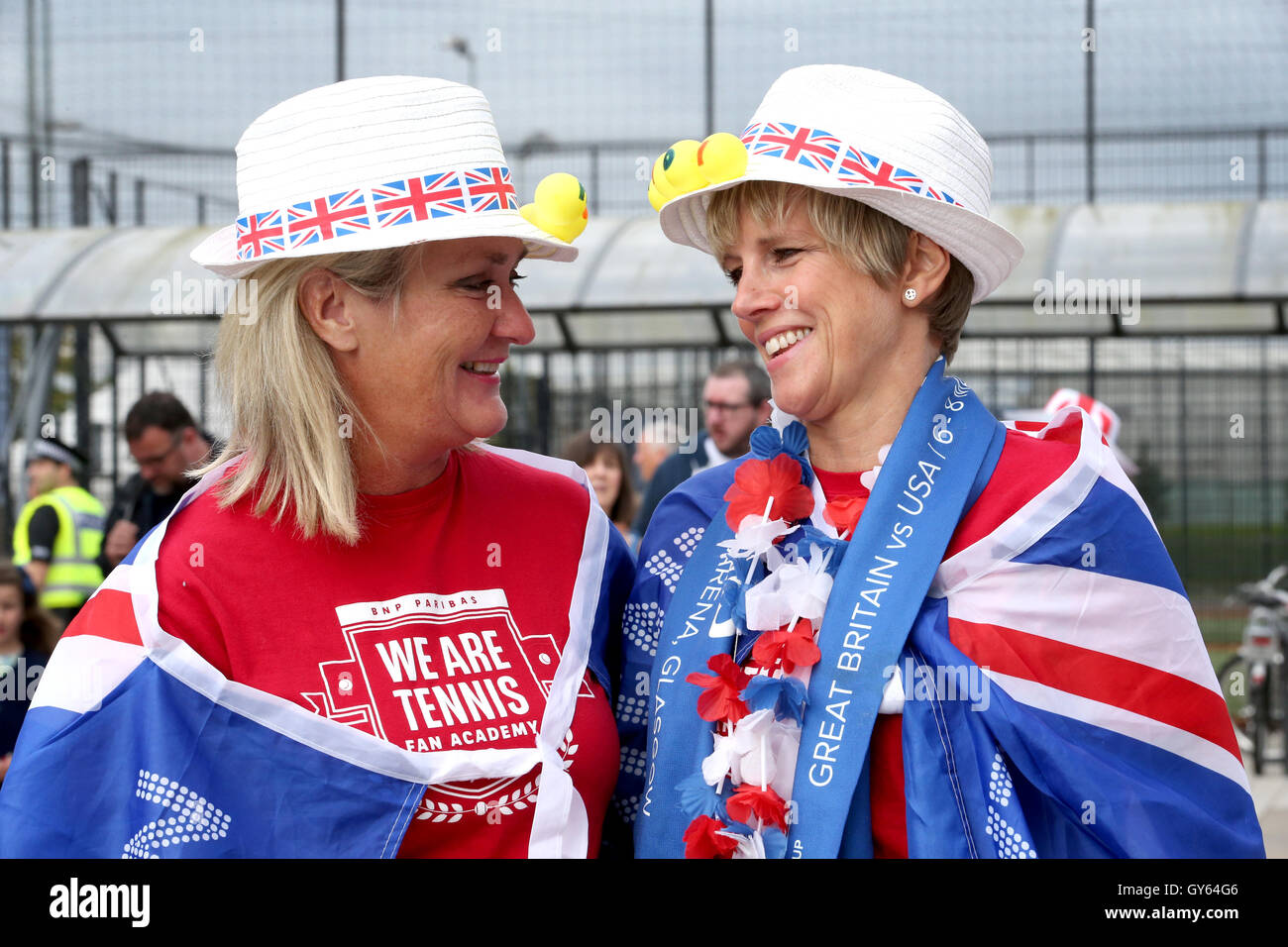 Tennis fans (from left) Robyn Wedderburn and Claire Bugg, from ...