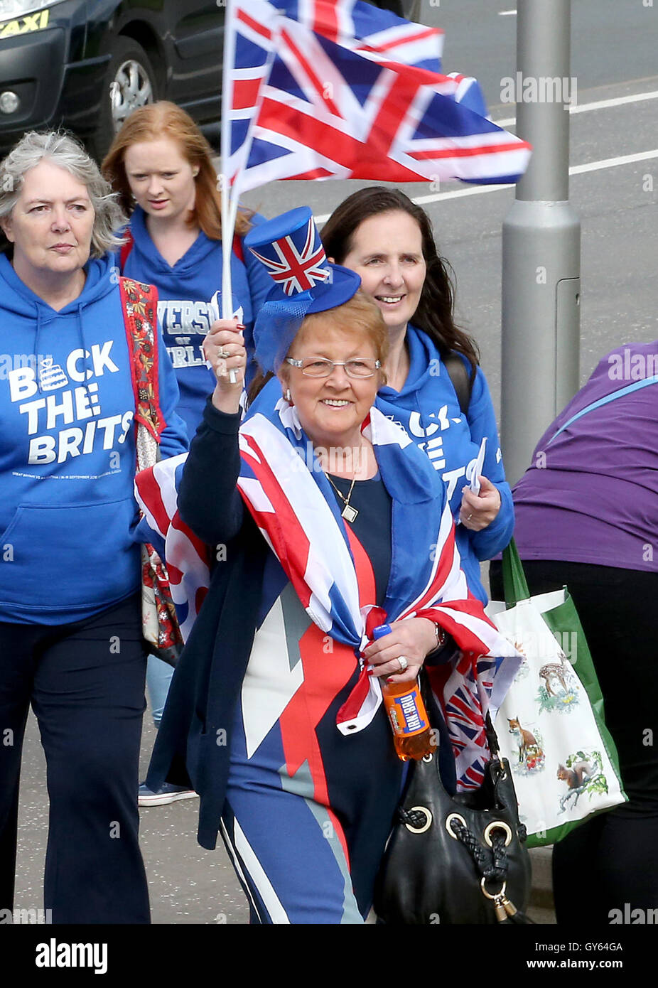 Tennis fans arrive at the Emirates Arena, Glasgow for day three of the ...