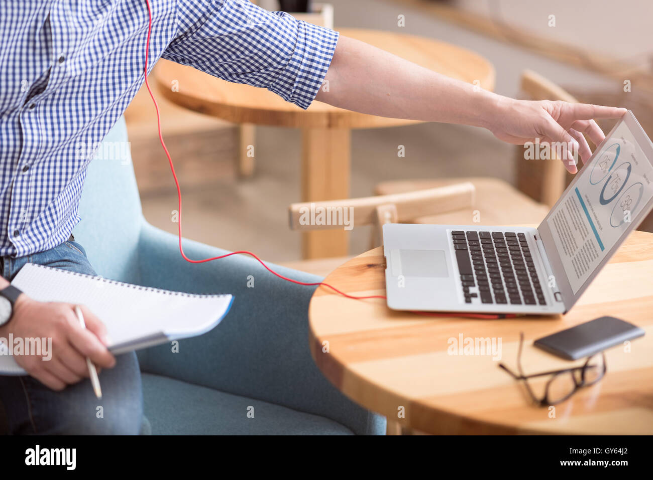 One man using computer Stock Photo - Alamy