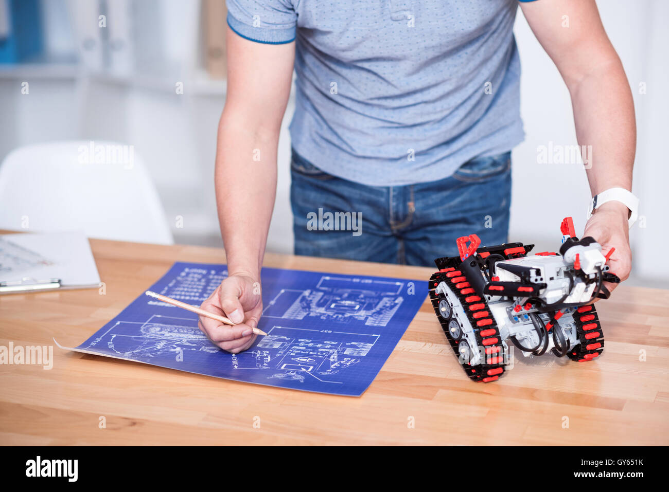 Professional engineer working on the project Stock Photo - Alamy