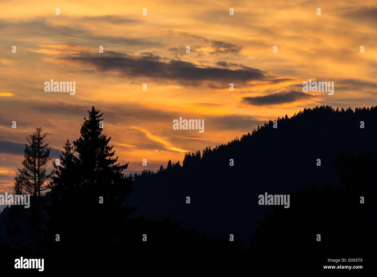 Sunset, Backlight, Clouds, Kaiserau, Styria, Austria Stock Photo - Alamy