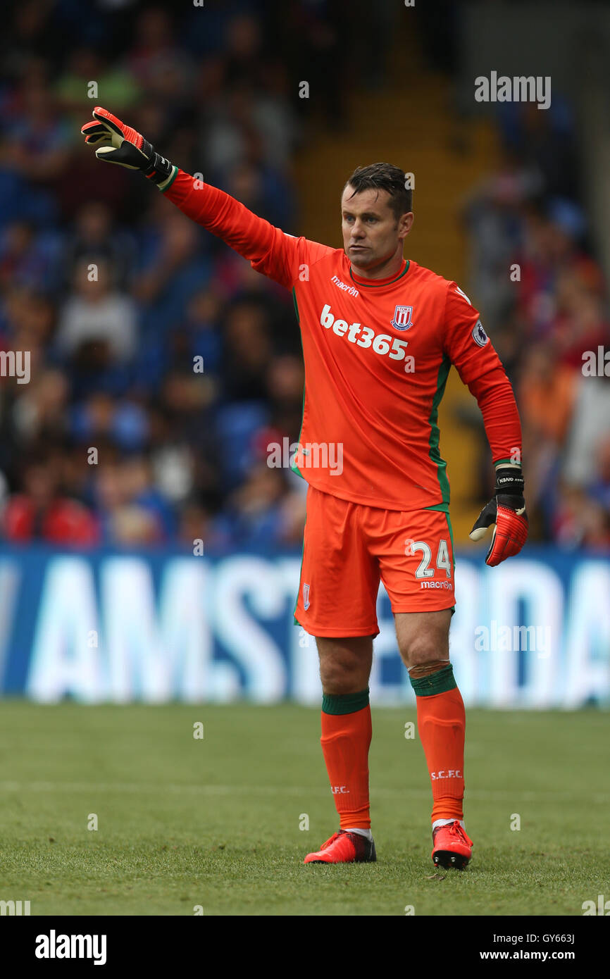 Stoke City goalkeeper Shay Given during the Premier League match at ...
