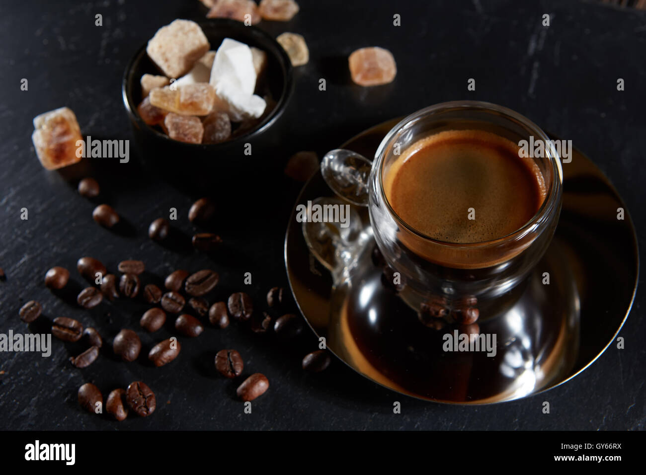 Top view cup of coffee Stock Photo - Alamy