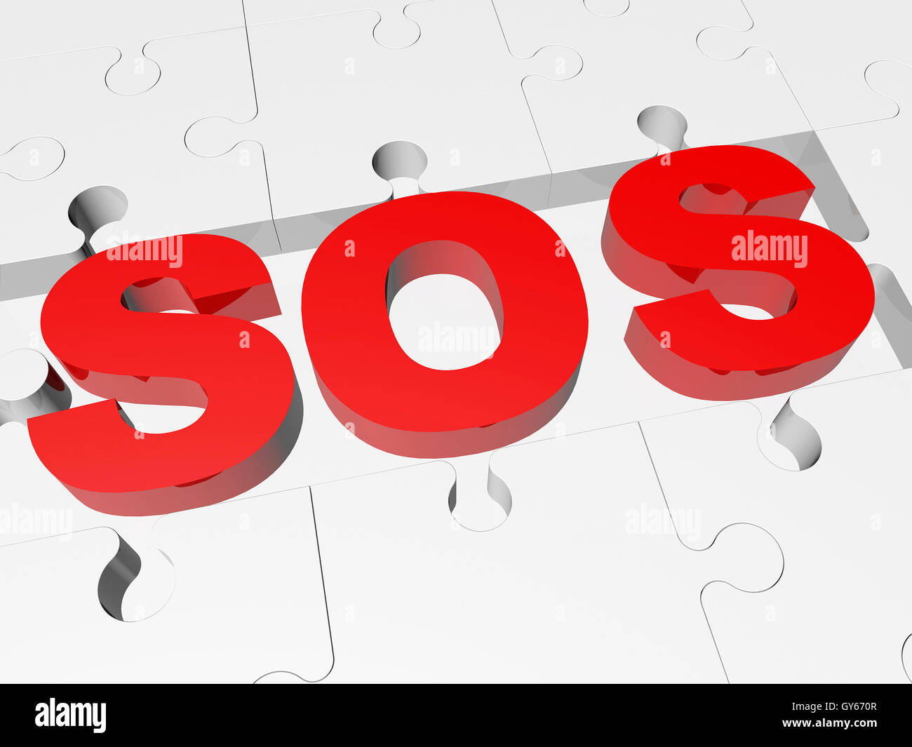 Message SOS in red on puzzle pieces Stock Photo - Alamy