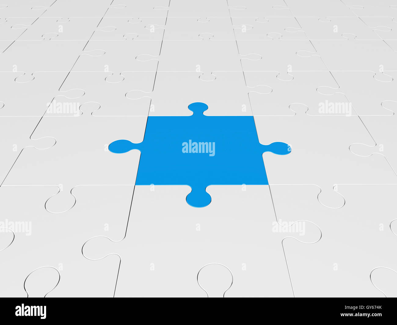 Puzzle pieces in blue and light grey colors Stock Photo - Alamy
