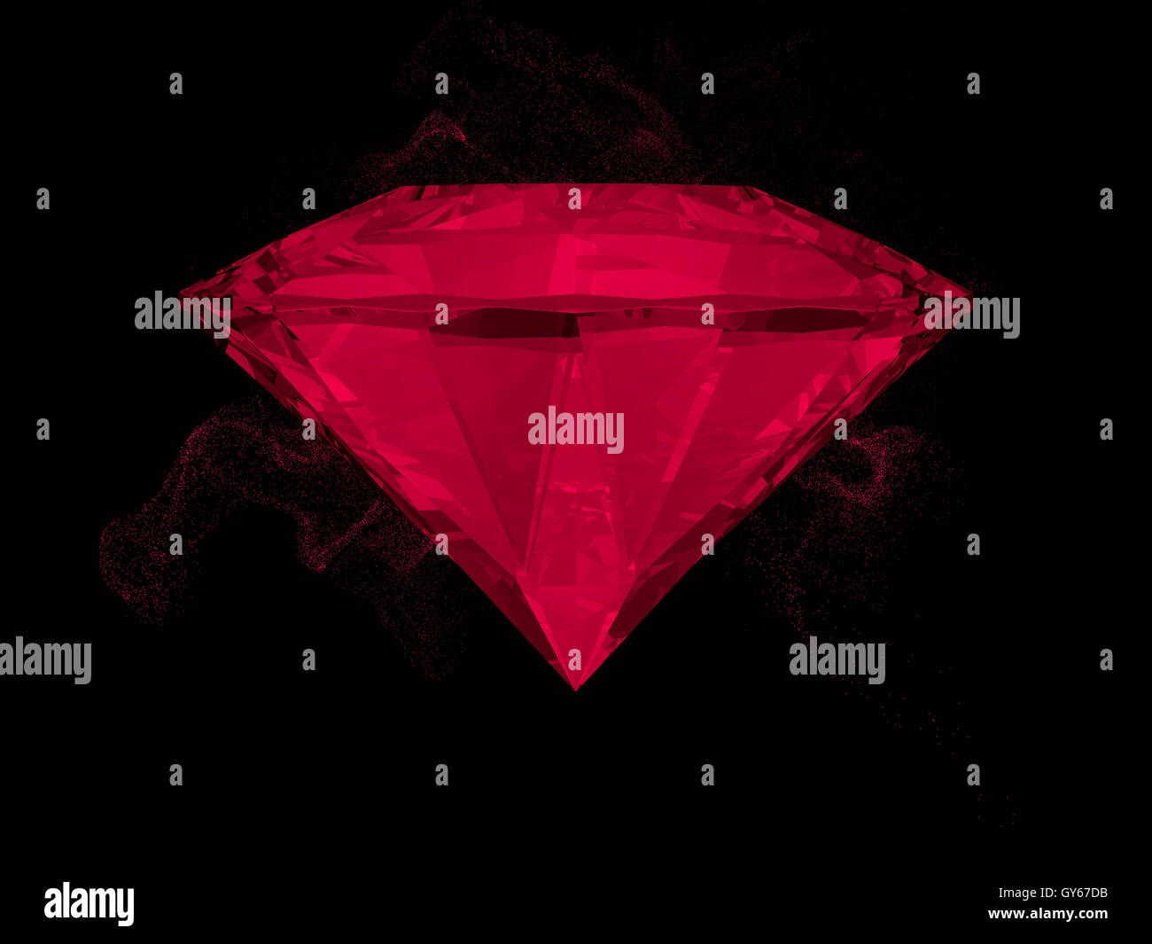 Gem in red on black color Stock Photo - Alamy