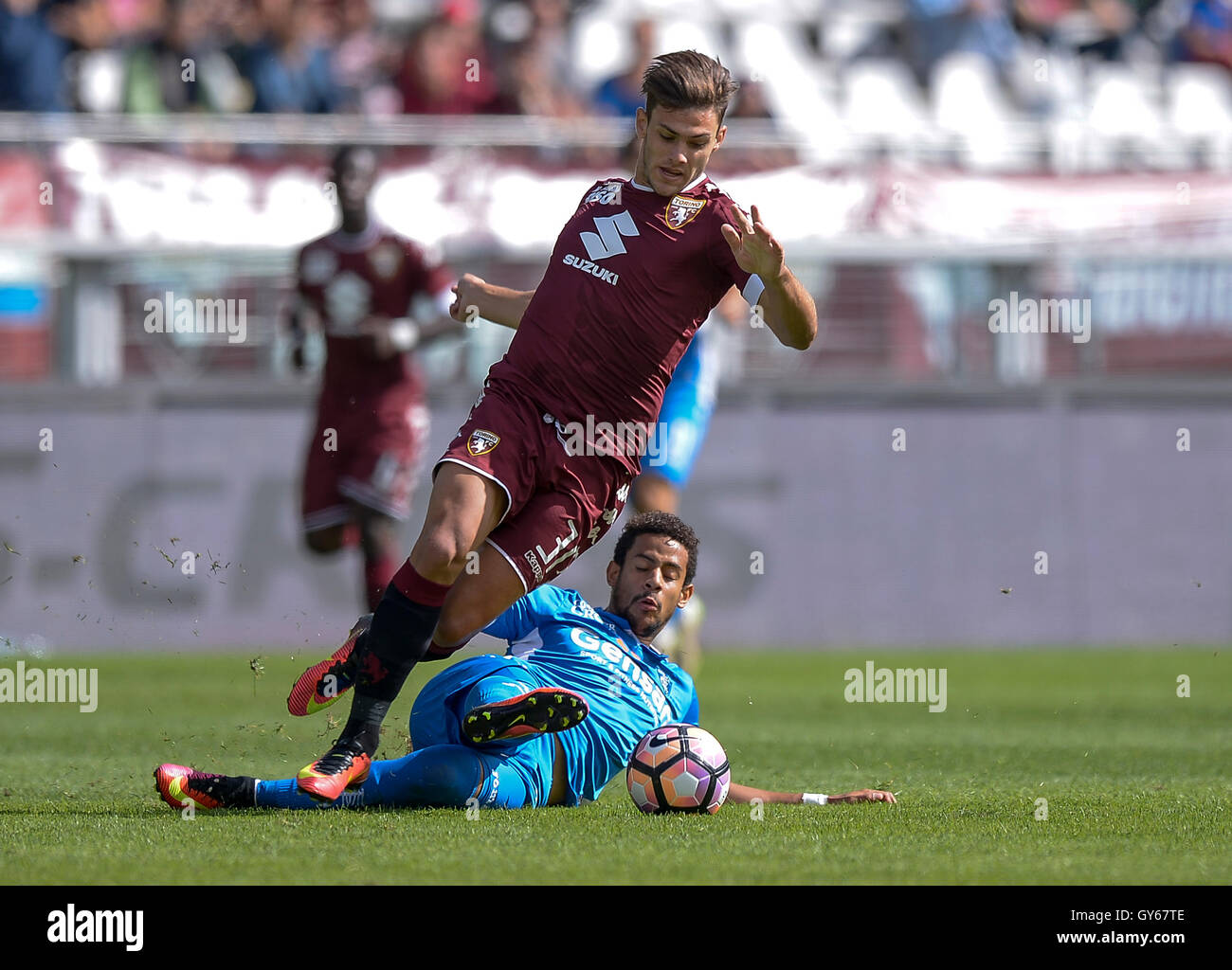 Turin, Italy. 18th Sep, 2016. Lucas Boye (left) and Andres Tello (right ...