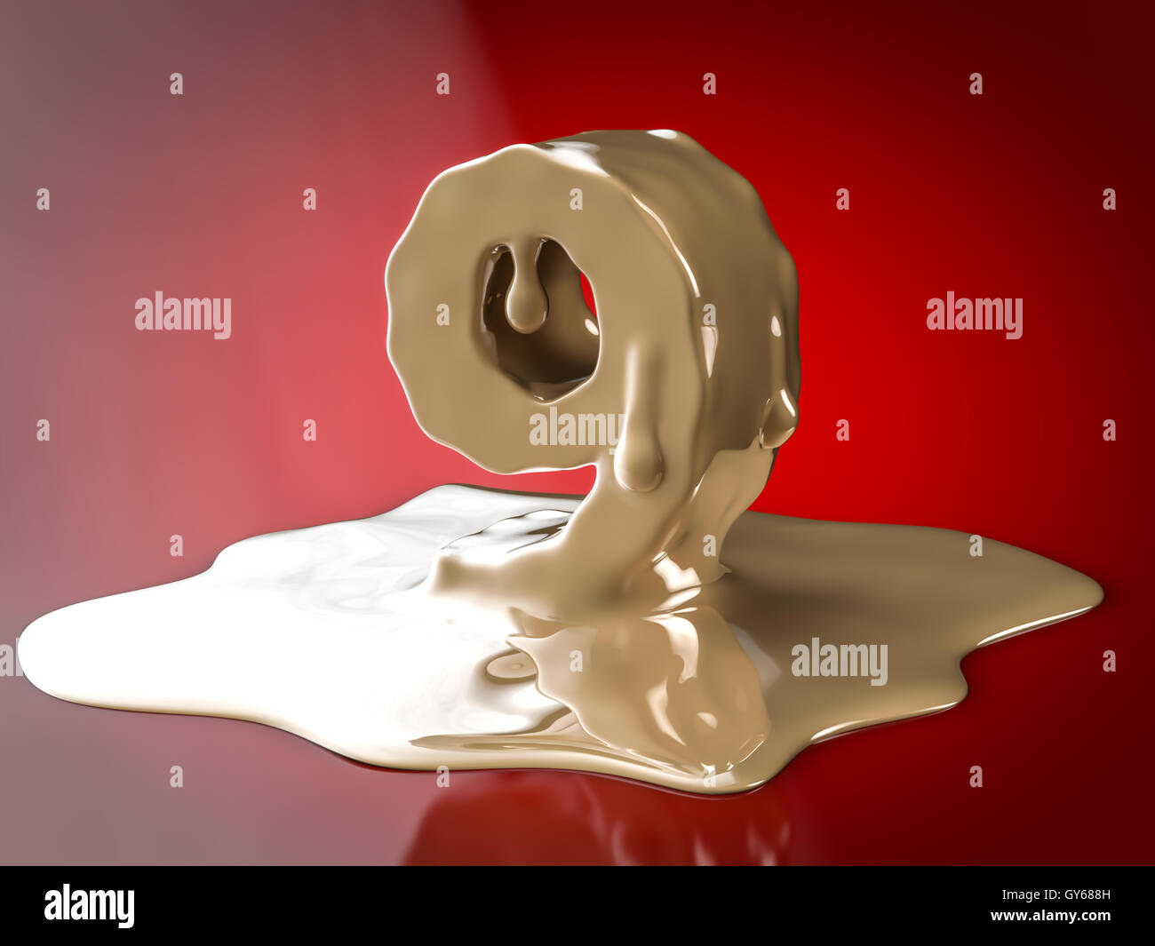 Liquid number nine on a red background. 3D illustration Stock Photo - Alamy