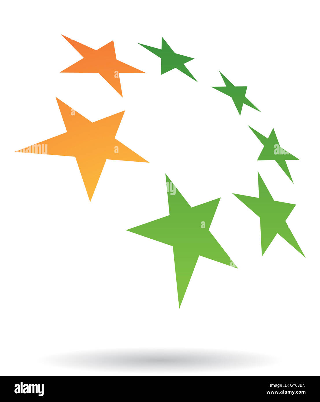 Green and yellow stars logo icon Stock Photo - Alamy