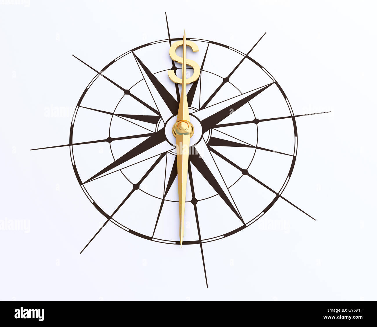 Money compass arrow Stock Photo - Alamy