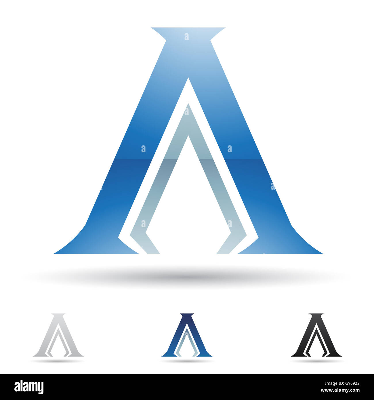 Vector illustration of abstract icons based on the letter A Stock Photo ...