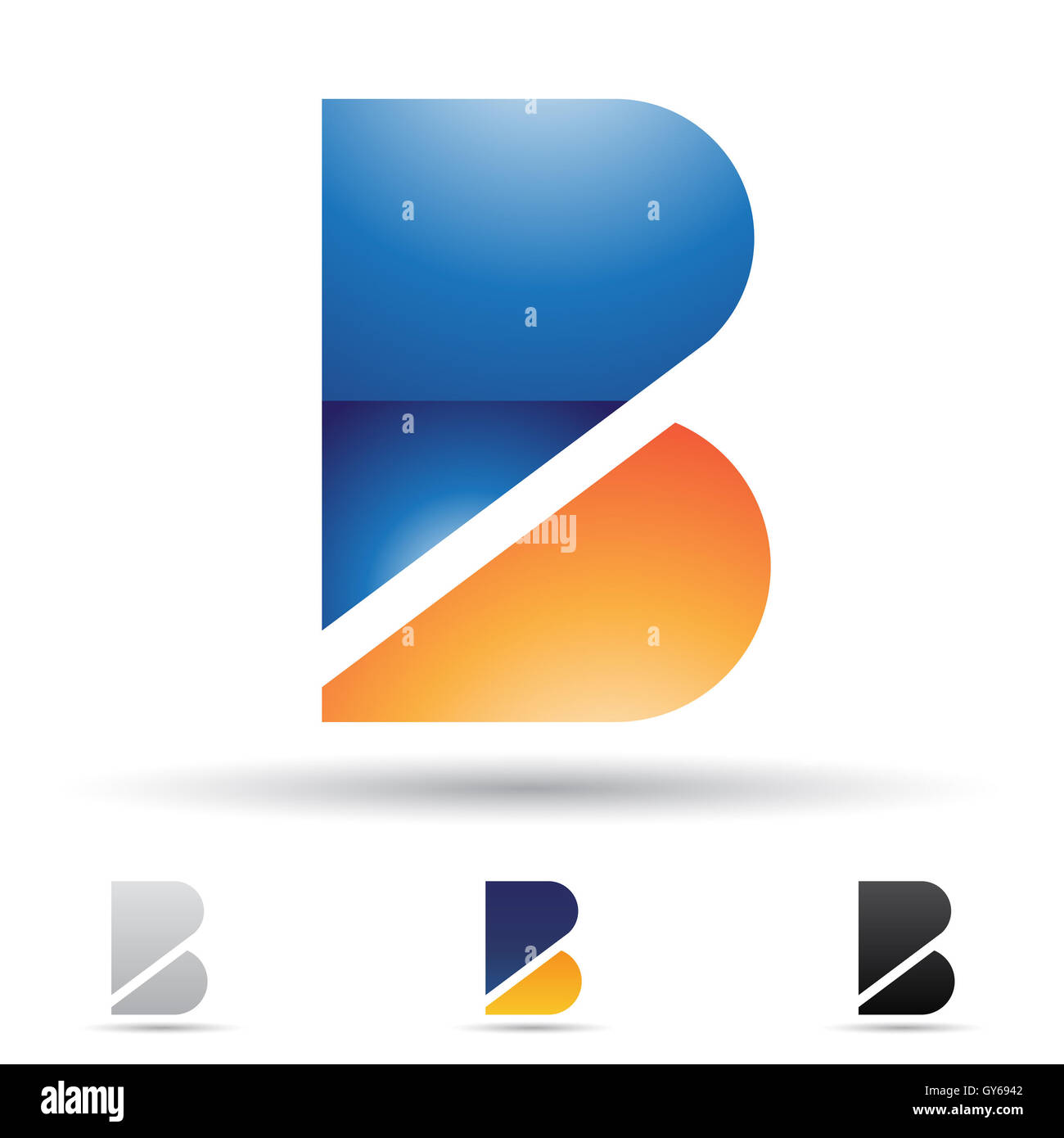 Vector illustration of abstract icons based on the letter B Stock Photo ...