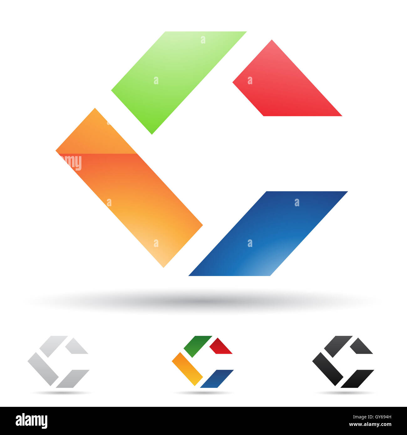 Vector illustration of abstract icons based on the letter C Stock Photo ...