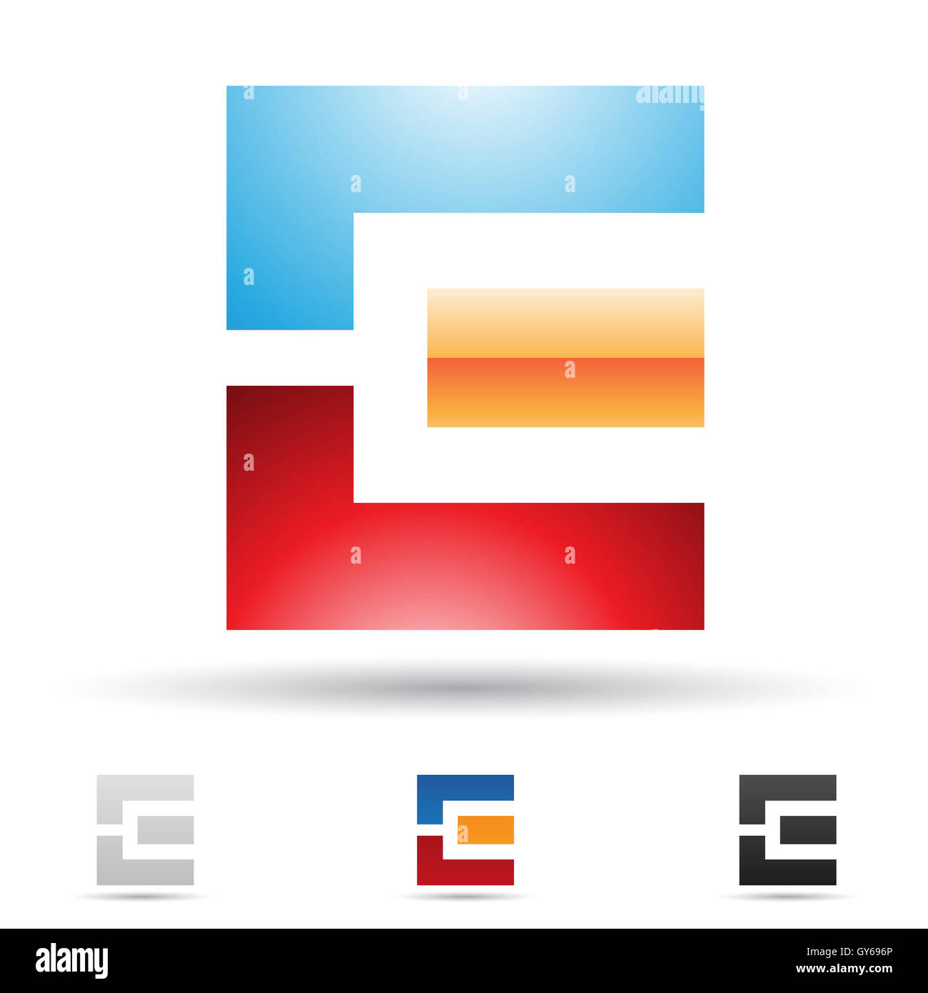 Vector illustration of abstract icons based on the letter E Stock Photo ...