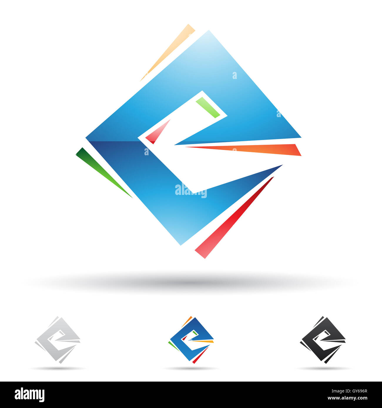 Vector illustration of abstract icons based on the letter E Stock Photo ...