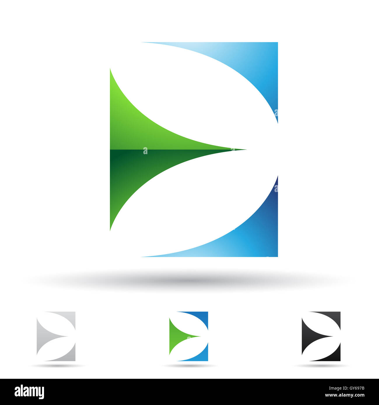 Vector illustration of abstract icons based on the letter E Stock Photo ...