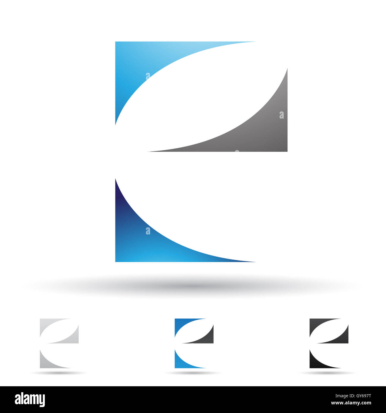 Vector illustration of abstract icons based on the letter E Stock Photo ...
