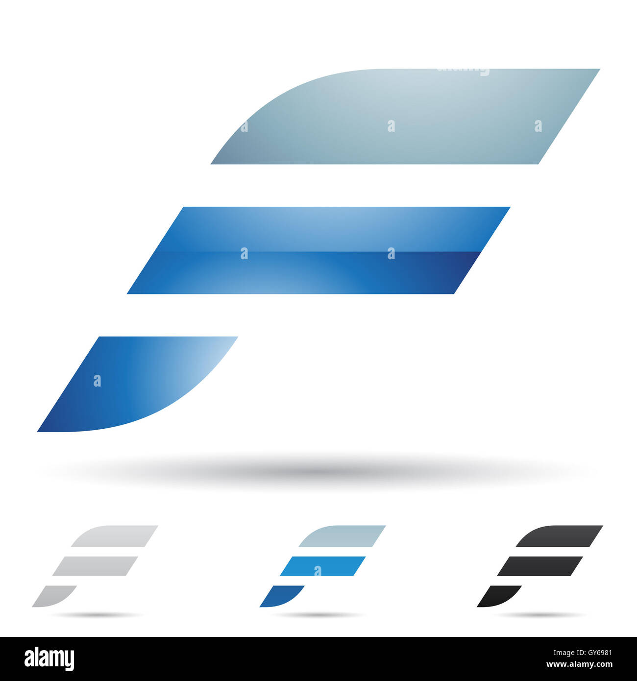 Vector illustration of abstract icons based on the letter F Stock Photo ...