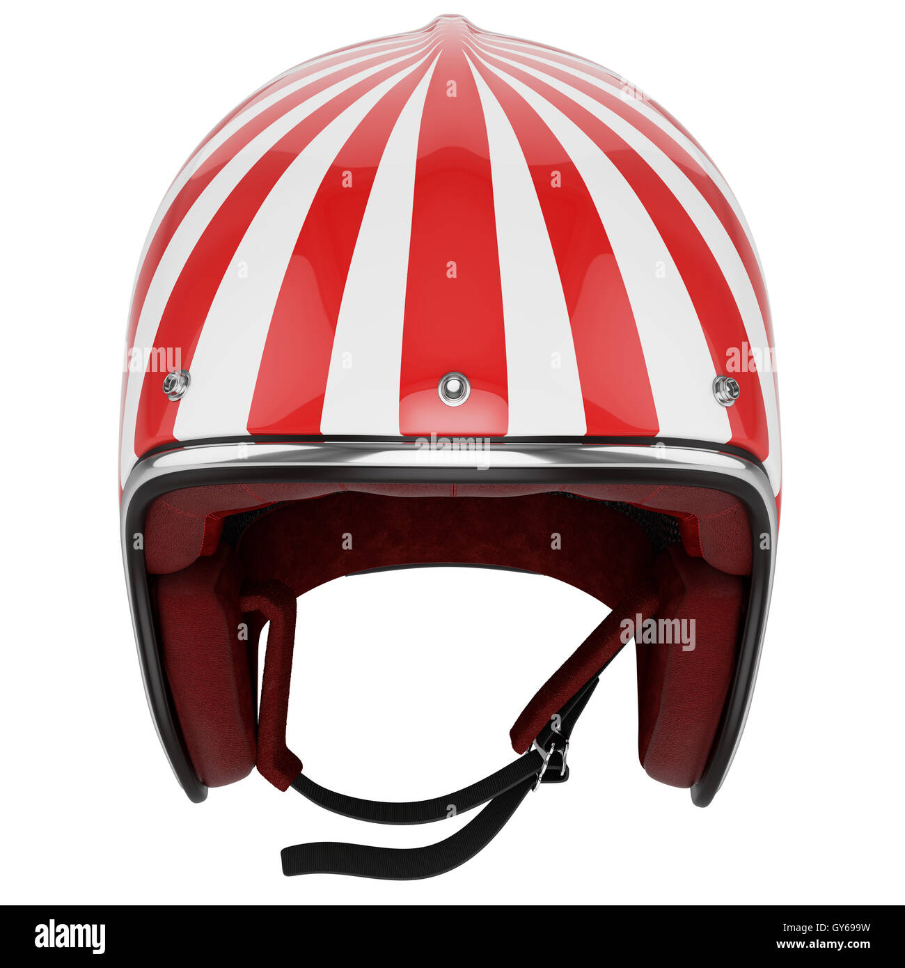 Motorcycle helmet red white classic Stock Photo - Alamy