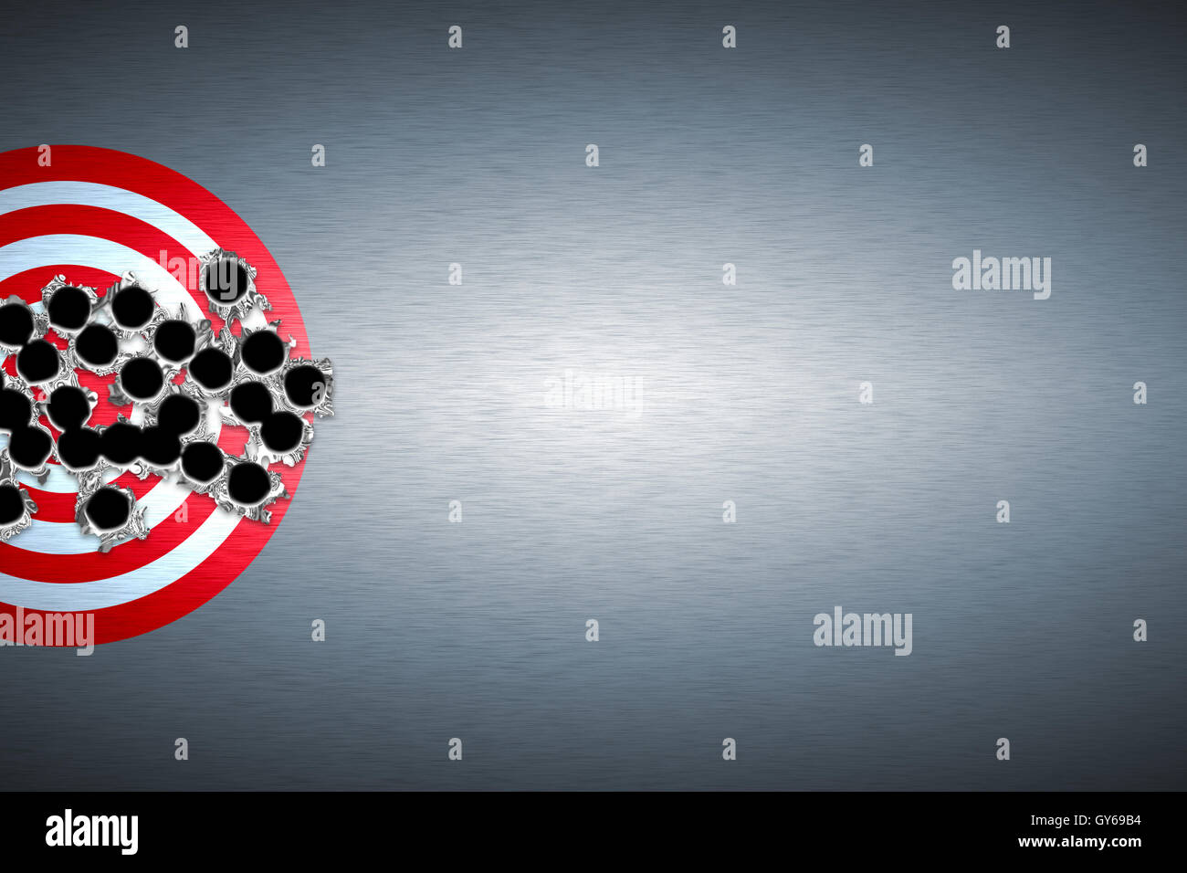 bullet hole on target. metal background. concept design Stock Photo - Alamy