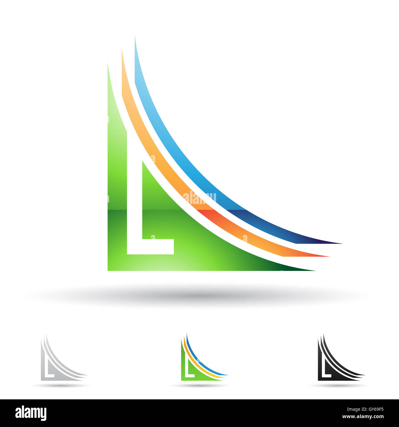 Vector illustration of abstract icons based on the letter L Stock Photo ...