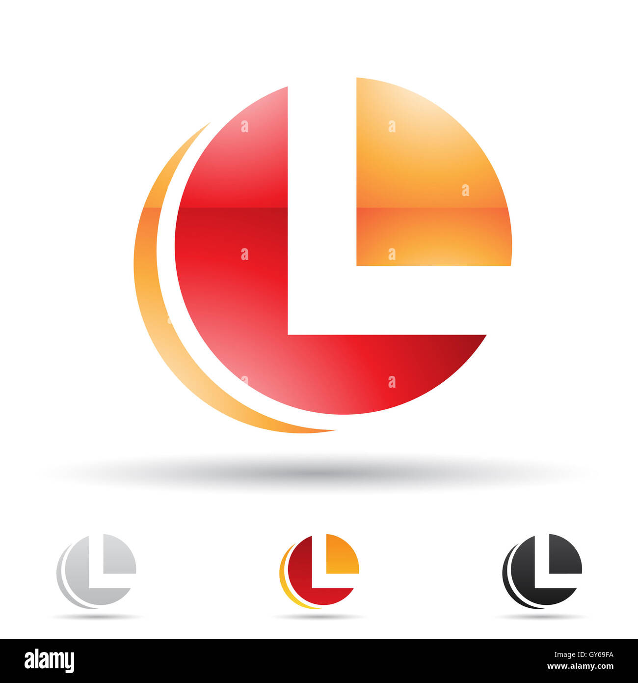 Vector illustration of abstract icons based on the letter L Stock Photo ...