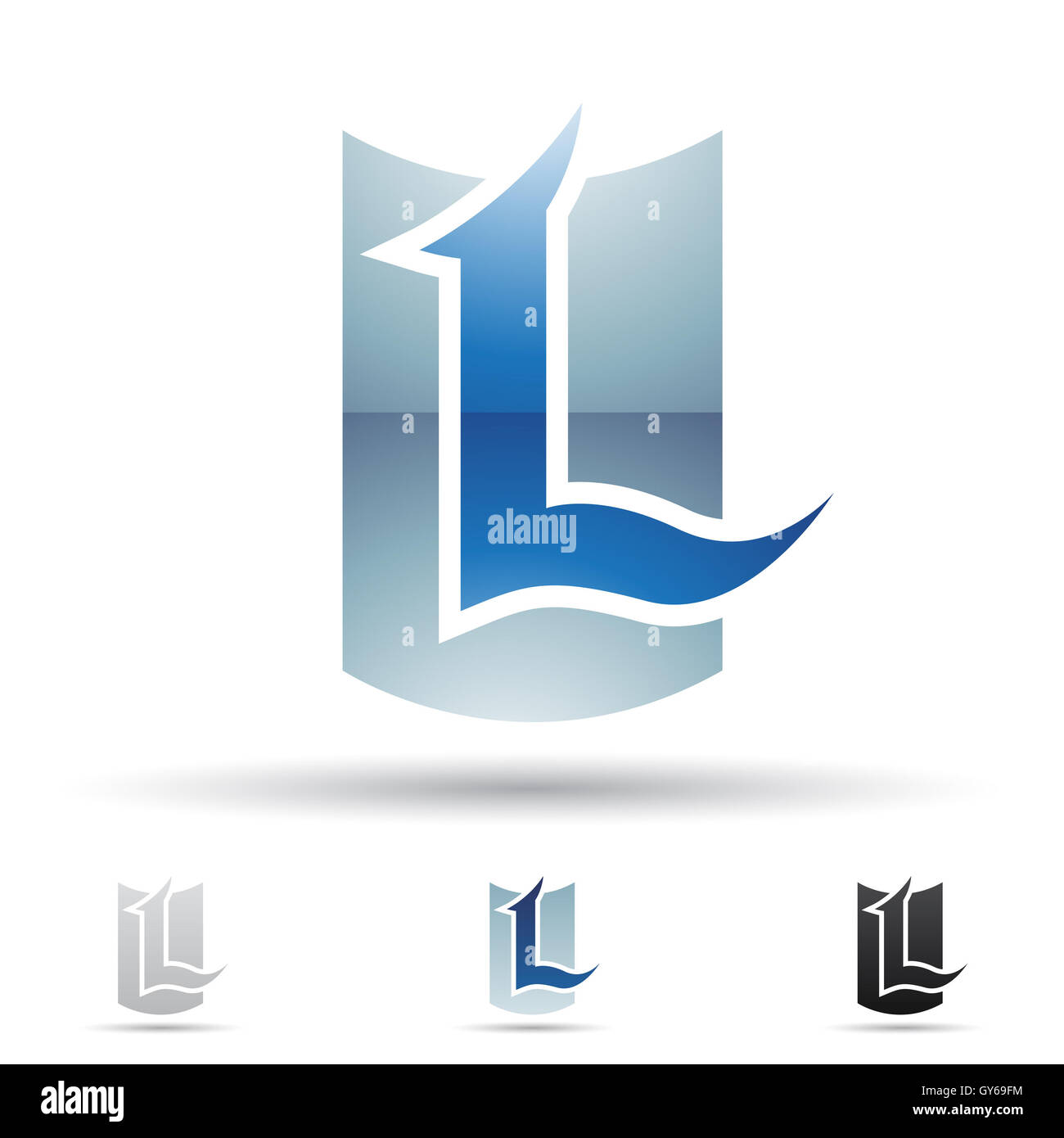 Vector illustration of abstract icons based on the letter L Stock Photo ...