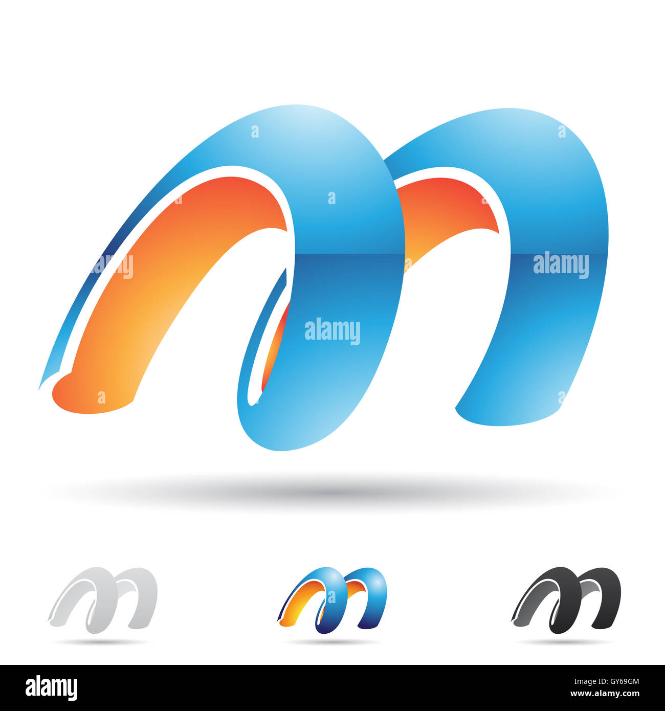 Vector illustration of abstract icons based on the letter M Stock Photo ...
