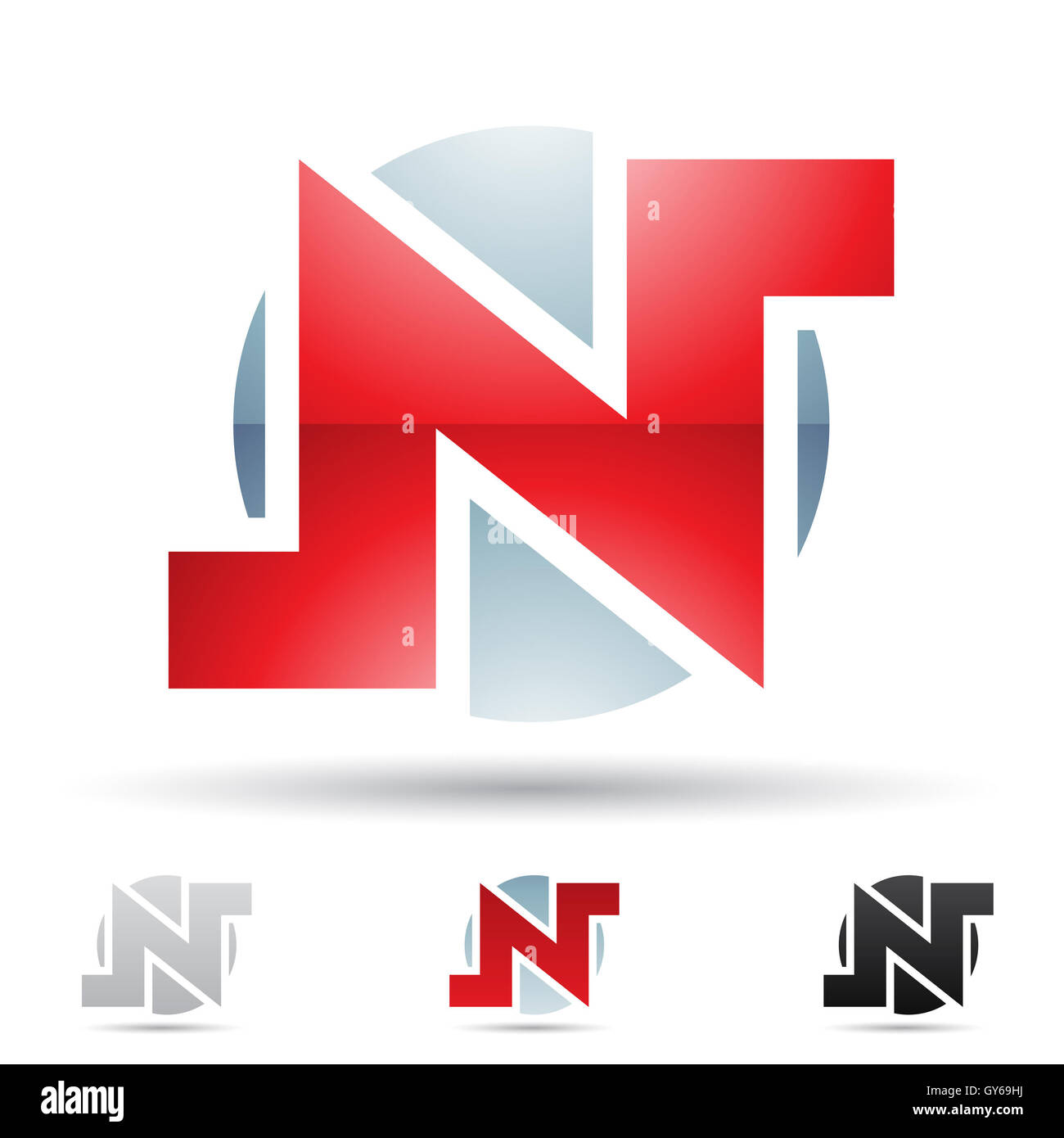 Vector illustration of abstract icons based on the letter N Stock Photo ...