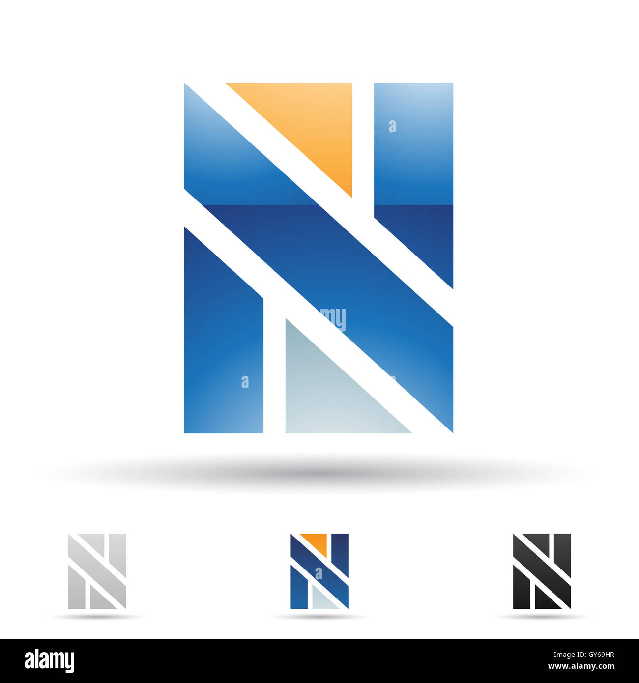 Vector illustration of abstract icons based on the letter N Stock Photo ...