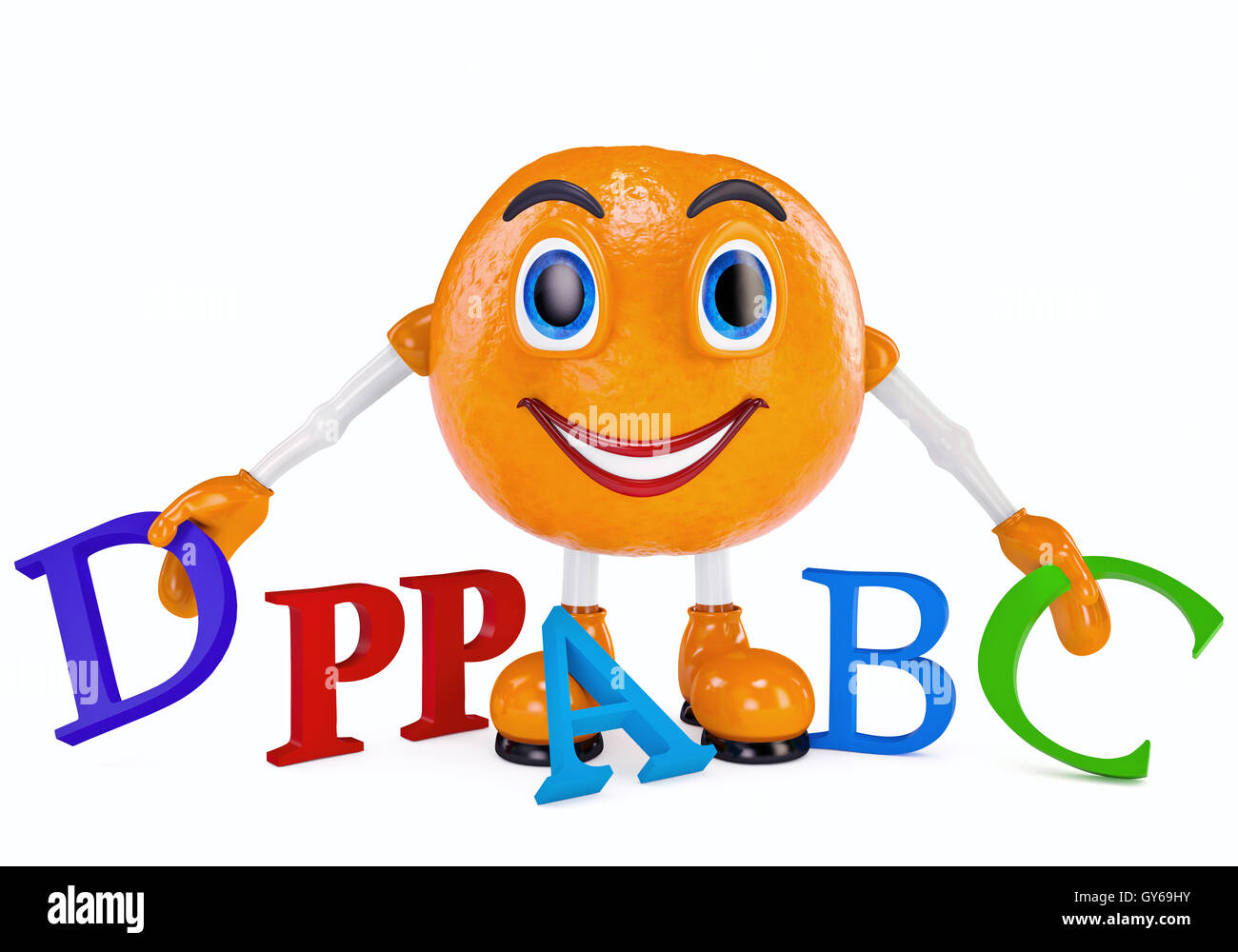 Orange character 3d Stock Photo - Alamy