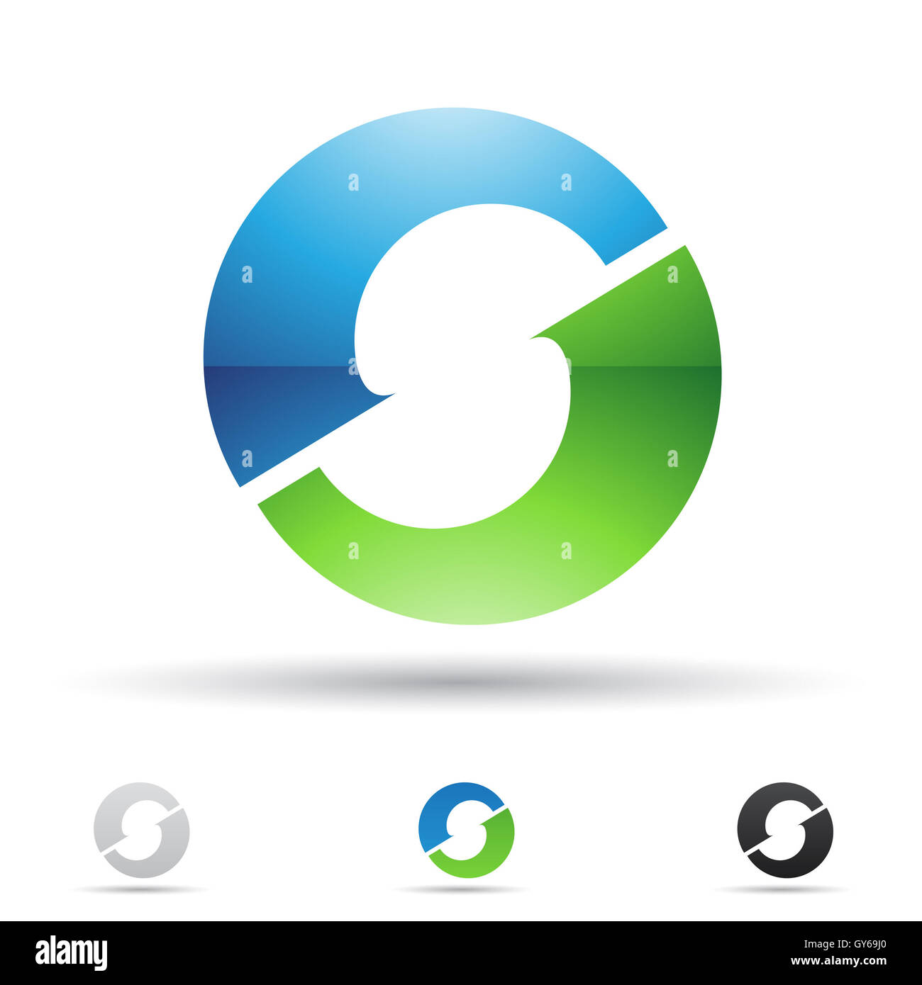 Vector illustration of abstract icons based on the letter O Stock Photo ...