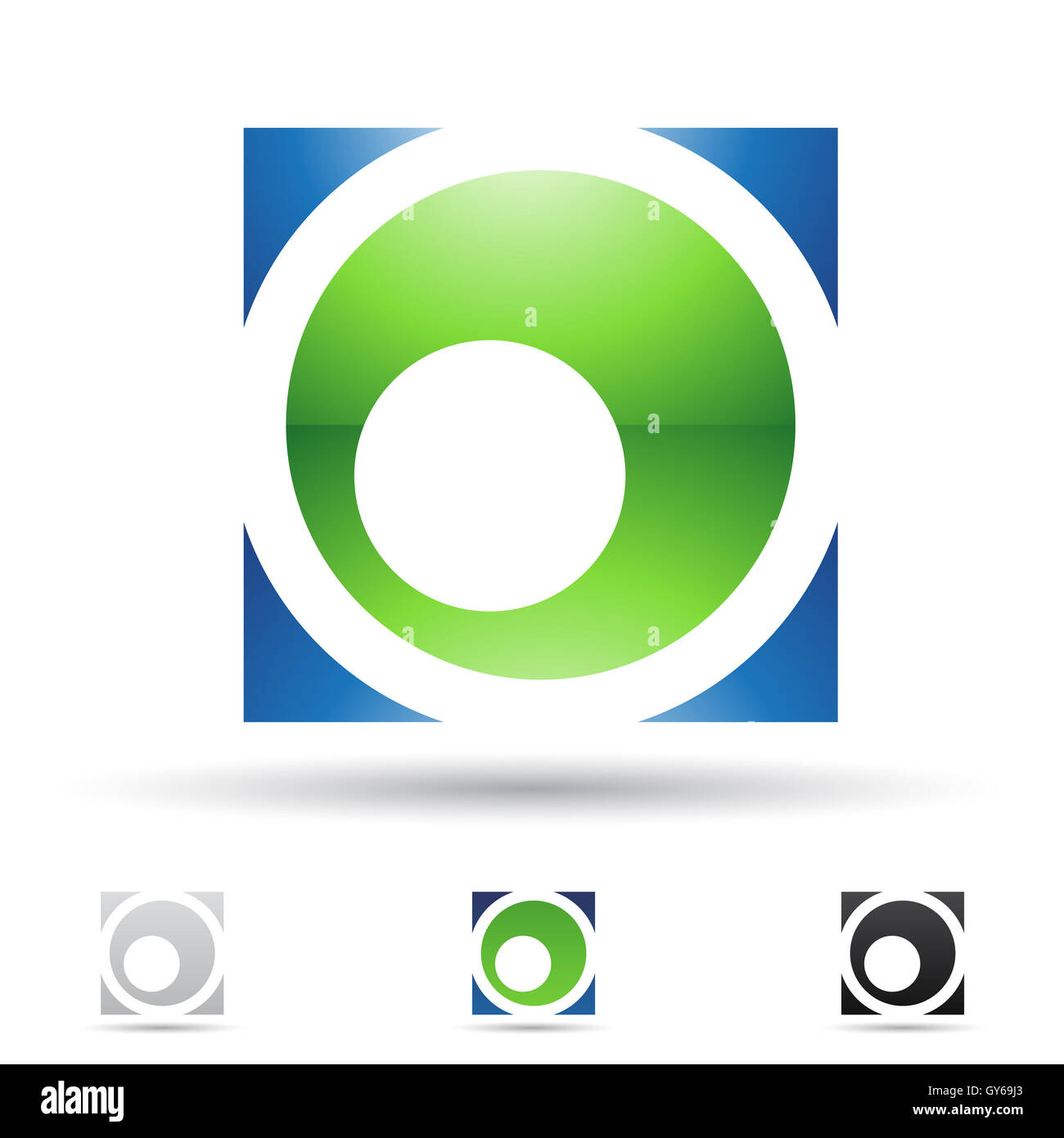 Vector illustration of abstract icons based on the letter O Stock Photo ...