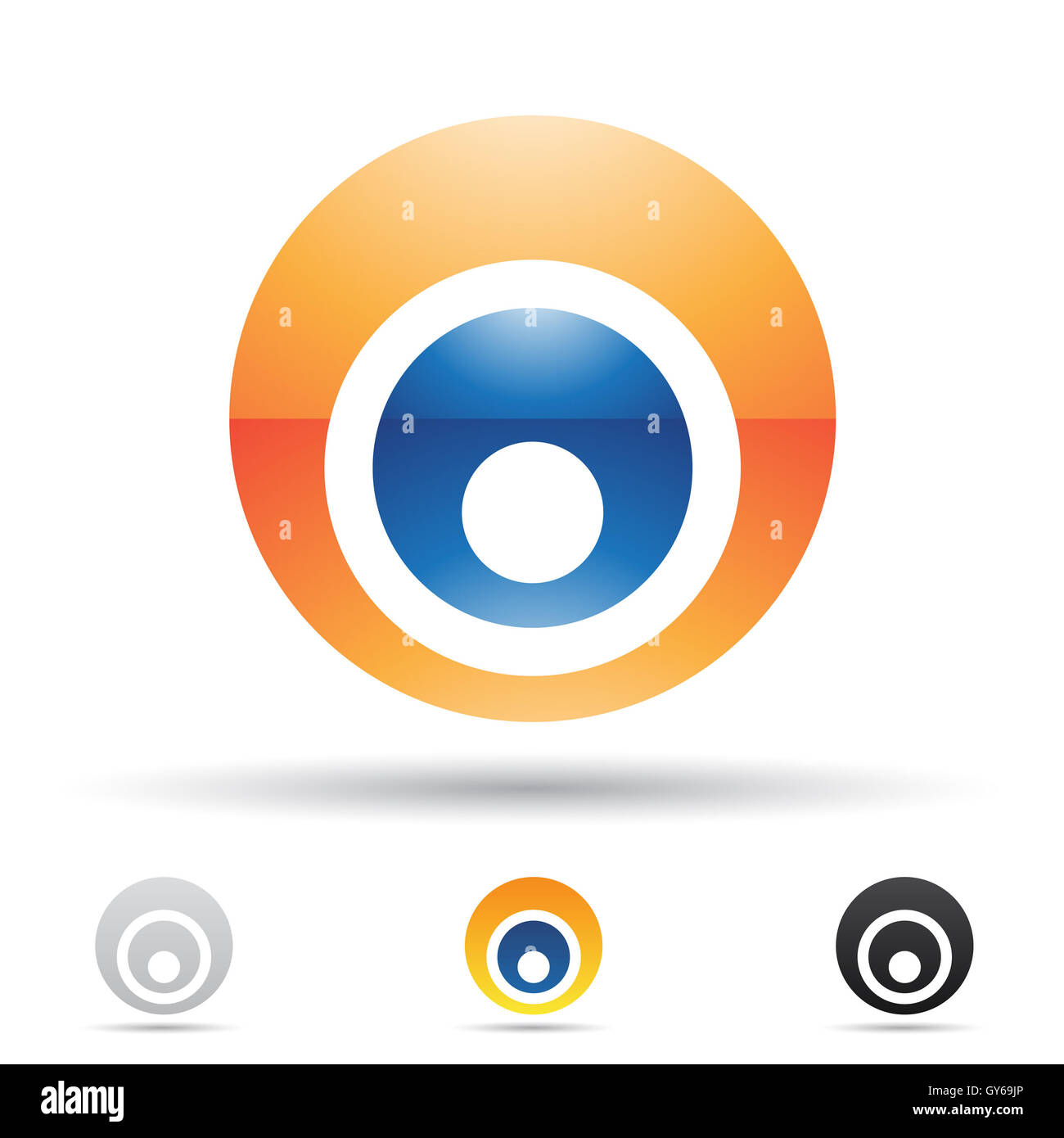 Vector illustration of abstract icons based on the letter O Stock Photo ...