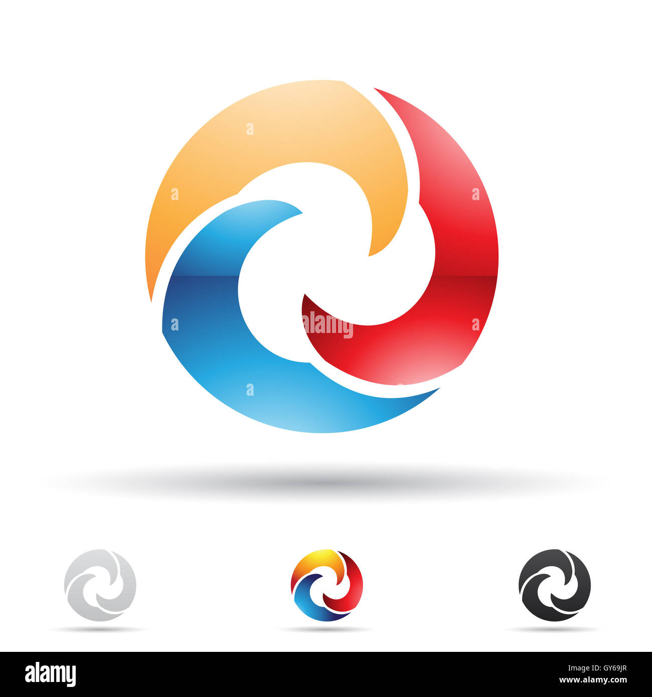 Vector illustration of abstract icons based on the letter O Stock Photo ...