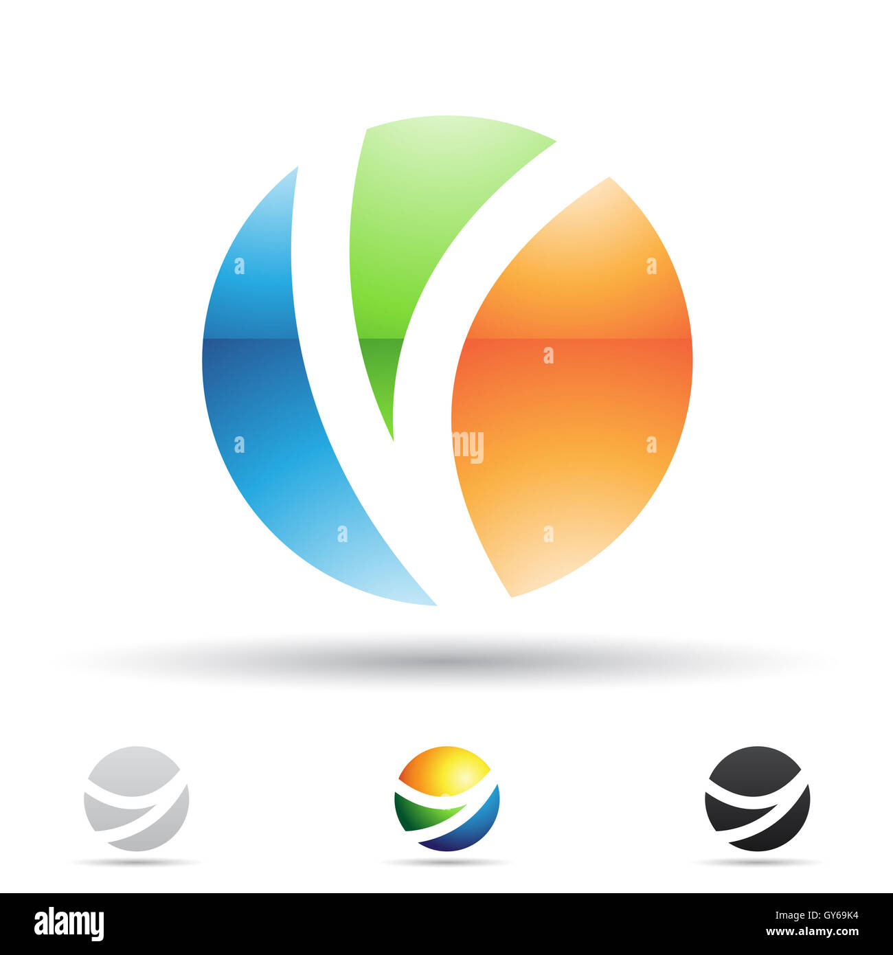 Vector illustration of abstract icons based on the letter O Stock Photo ...