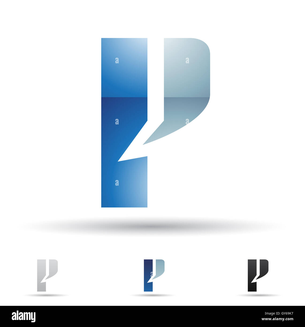 Vector illustration of abstract icons based on the letter P Stock Photo ...