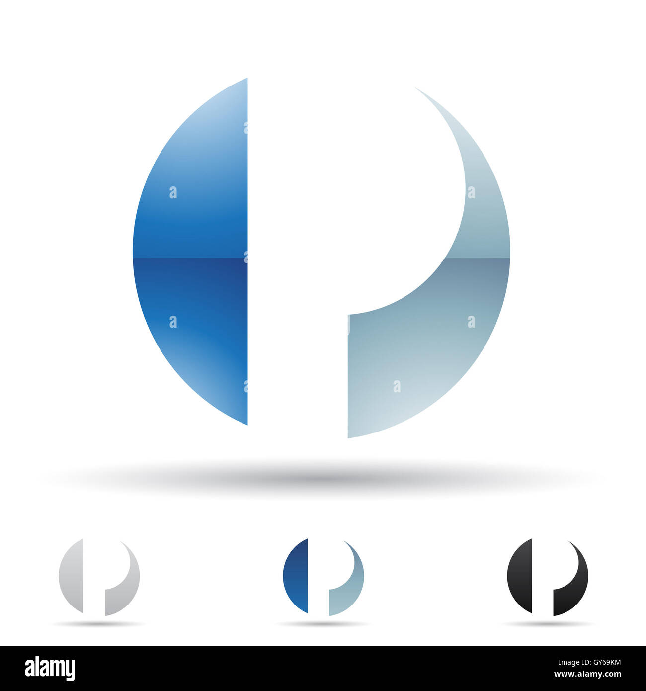 Vector illustration of abstract icons based on the letter P Stock Photo ...