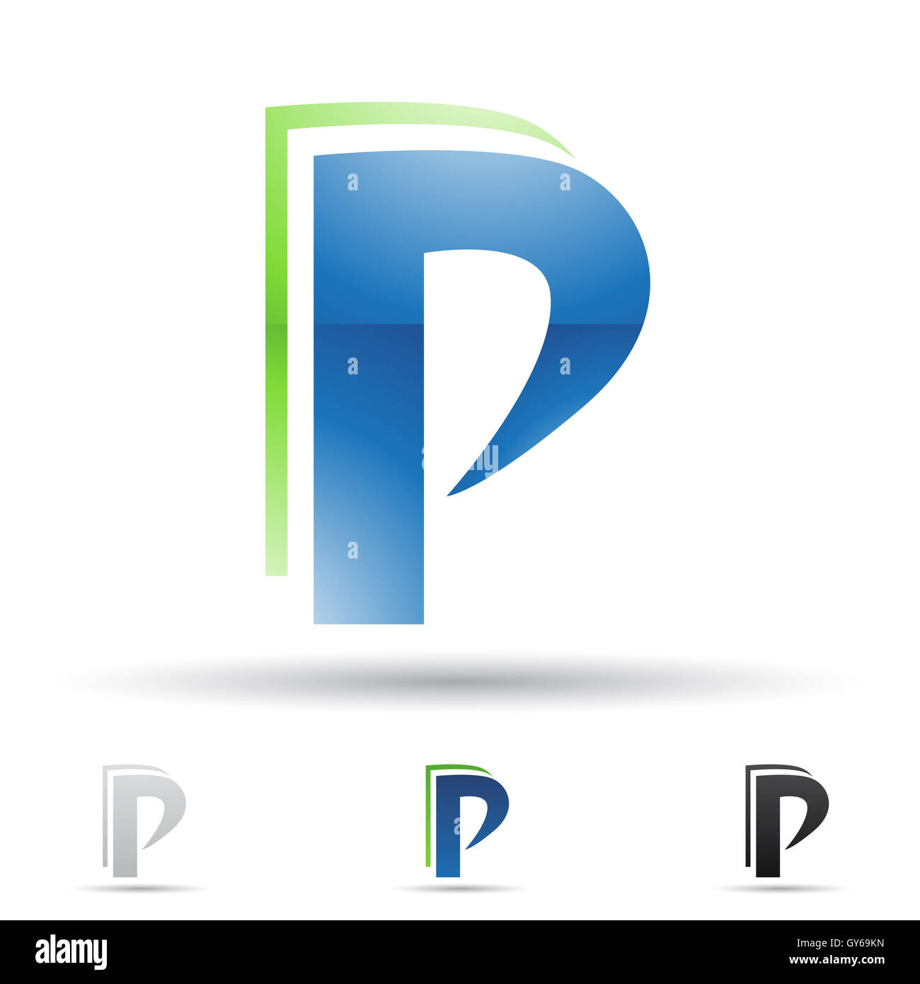 Vector illustration of abstract icons based on the letter P Stock Photo ...