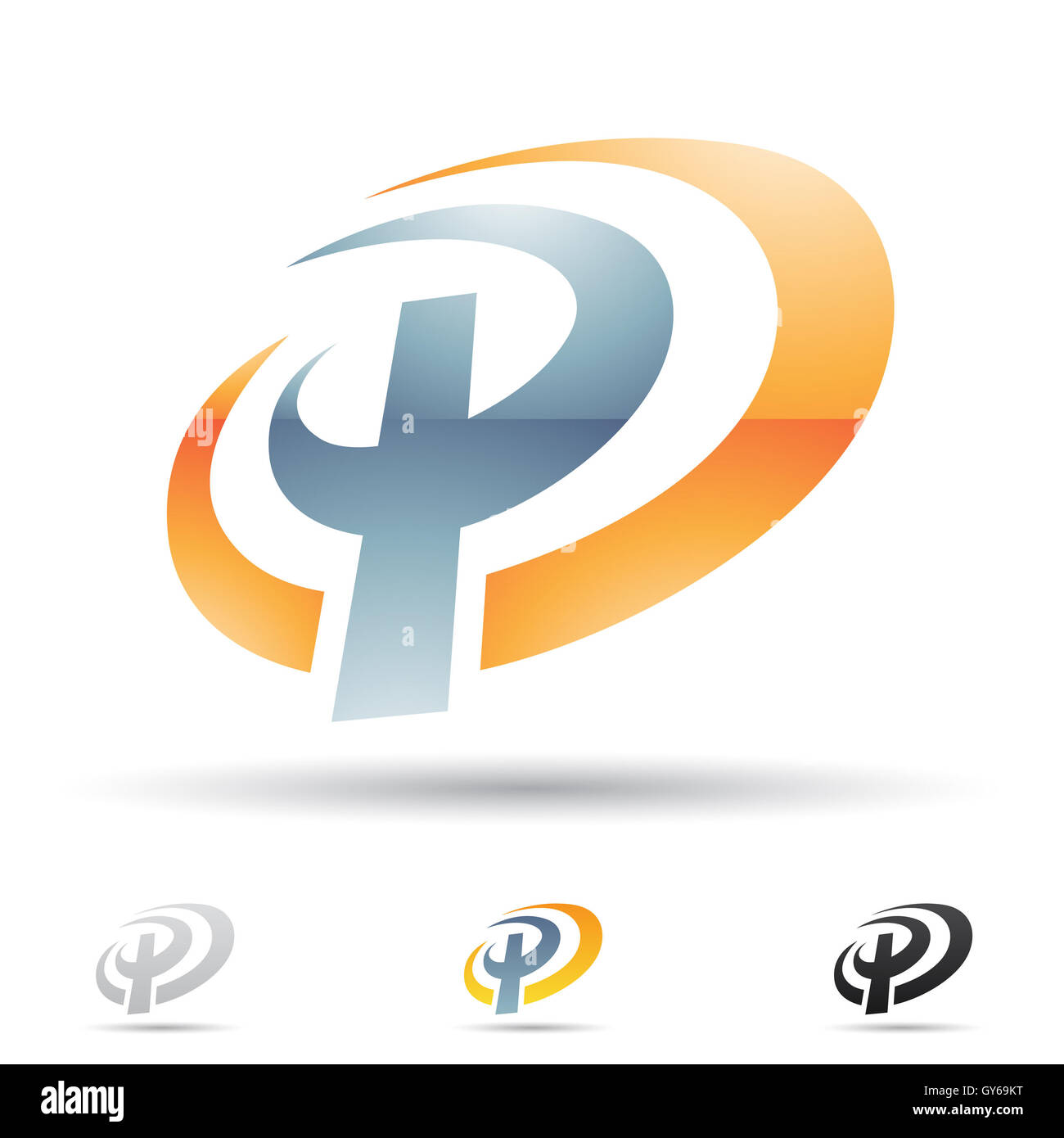 Vector illustration of abstract icons based on the letter P Stock Photo ...