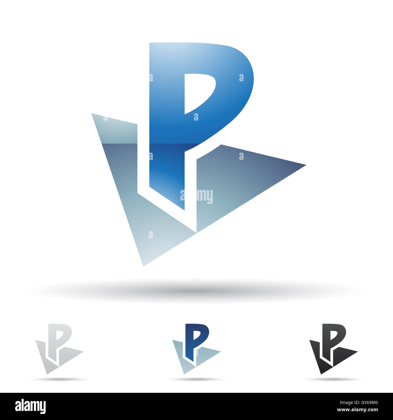 Vector illustration of abstract icons based on the letter P Stock Photo ...